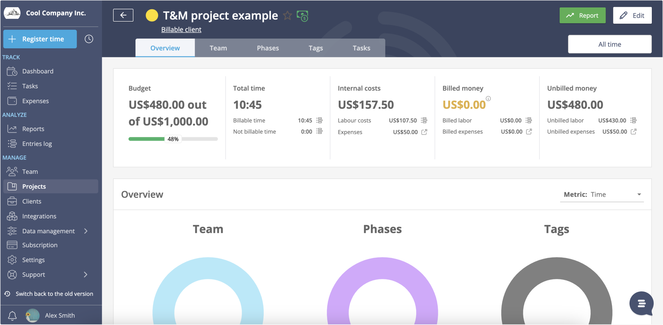 How to bill a Time&Material project (bill by the hour)