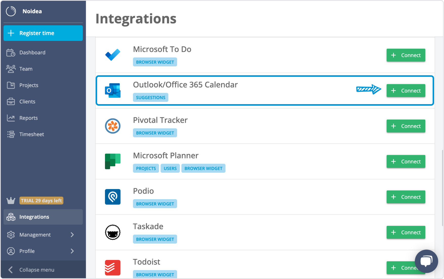 Outlook Calendar integration