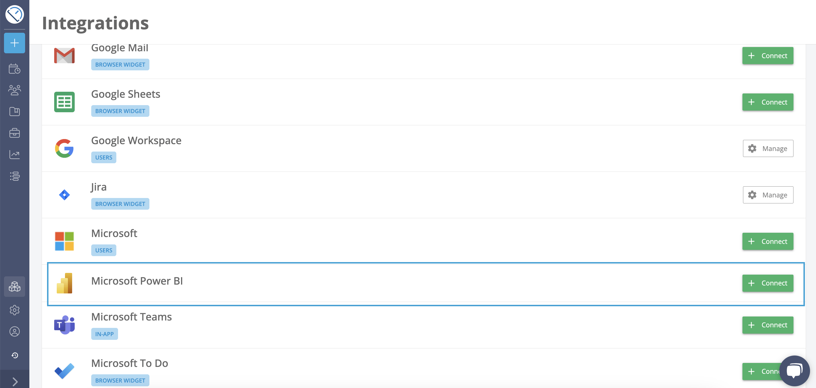 Microsoft Power BI integration