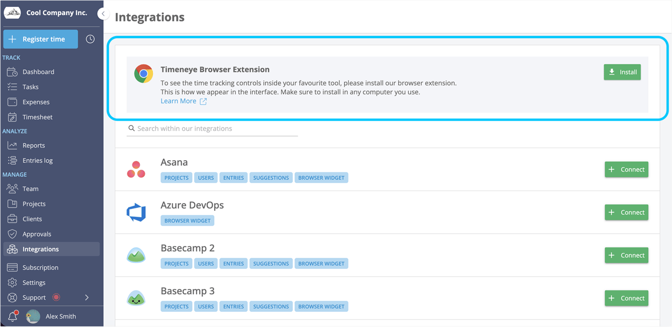 Lucen Track Browser Widget & Integrations